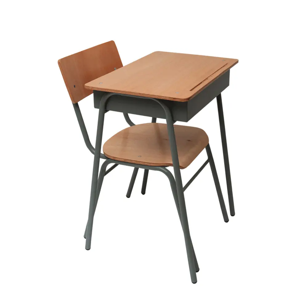 Pupitre Unipersonal en Madera con Silla | Industrias Cruz